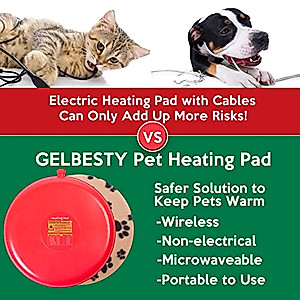 Pet Heating Pad Microwave, Newborn Kitten Puppy Pet Snuggle Warming Safe Outdoor Bed Warmer, Gel Reusable Heat Pad Disc for Animals, Waterproof Heating Disk for Dog, Cat, Rabbit and Guinea Pig, Gifts
