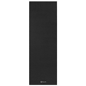 Gaiam Essentials Premium Yoga Mat with Carrier Sling, Black, 72 InchL x 24 InchW x 1/4 Inch Thick