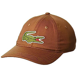 Lacoste Mens Adjustable Organic Cotton Twill Cap, Pecan