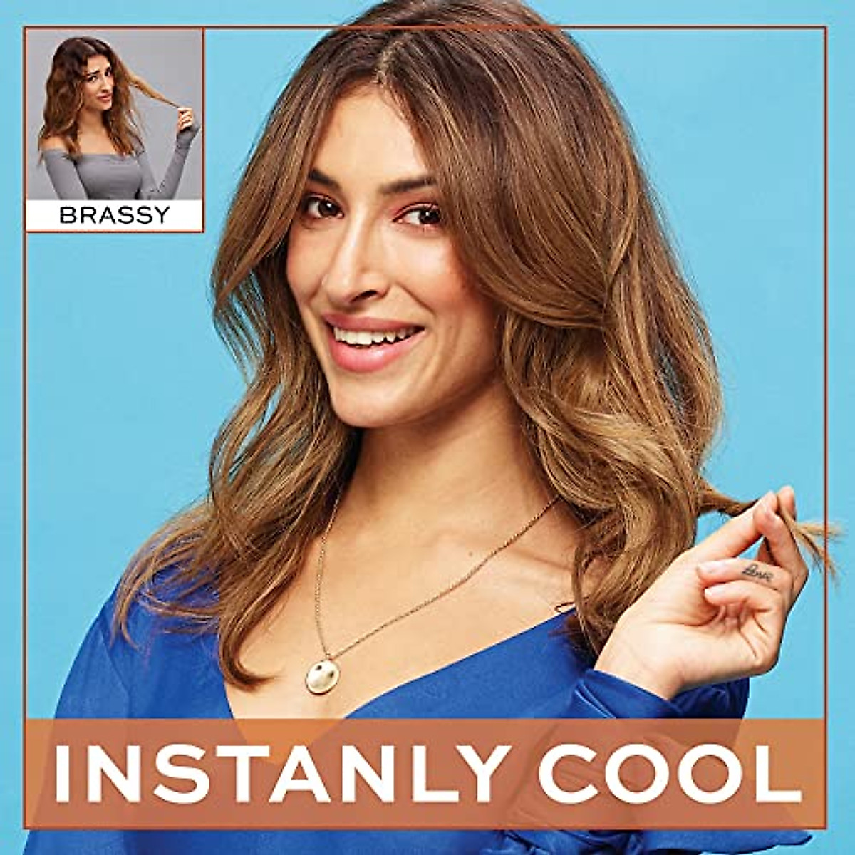 John Frieda Blue Crush Blue Shampoo and Conditioner Set for Brunettes, Crush Brassy Tones for Brunettes, 8.3 Fl Oz