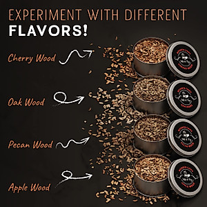 Old Fashioned Cocktail Smoker Mixology Bartenders Kit - For Cocktails, Bitters, Brandy & Scotch, Whiskey, Bourbon | 4 cans of Wood Chips, 4 Coasters, 8 Stainless Steel Whisky Stones, Torch (NO Butane)