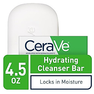 CeraVe Hydrating Cleanser Bar - Soap-Free Body and Facial Cleanser with 5% Cerave Moisturizing Cream - 4.5 Ounce Bar