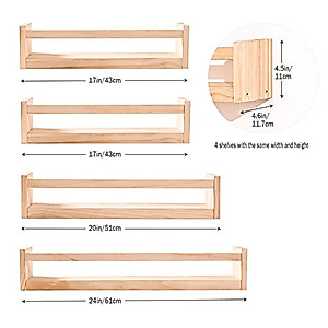 Nursery Book Shelves Natural Wood Wall Bookshelves Wall Shelf for Bathroom Decor Perfect for Your Kitchen Bedroom Dining Room Nursery Room a Set of 4 Different Sizes Can Be Dyed
