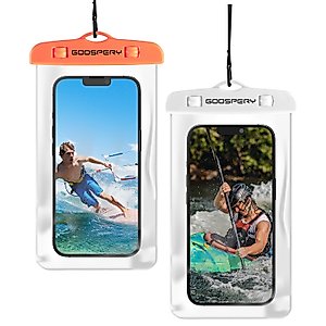 GOOSPERY [2-Pack Universal Waterproof Phone Pouch, Underwater Cellphone Dry Case Beach Bag Compatible with iPhone 14 13 12 11 Pro Max Mini Xs XR, Galaxy S23 S22 S21 S20 Ultra Note20 up to 6.8"