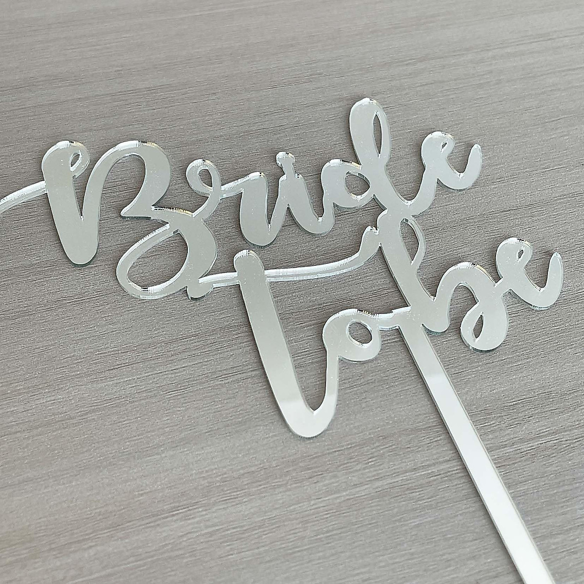 OIXCMNJQ Mirror Silver Bride To Be Cake Topper for Bridal Shower, Engagement, Bachelorette Reception Party Decoration, Acrylic
