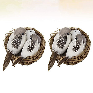 VALICLUD 8pcs Simulated Bird Nest Home Bird Nest Decor Artificial Bird Nest Bird Nest Ornament Fake Bird