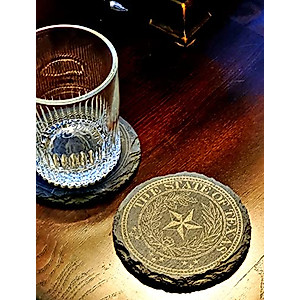 Texas State Seal, Texan Gifts, HANDCRAFTED Texas Lonestar Coasters, Wedding Gift, Texan Coasters, 4" Texas State Seal Coasters, Set of 4