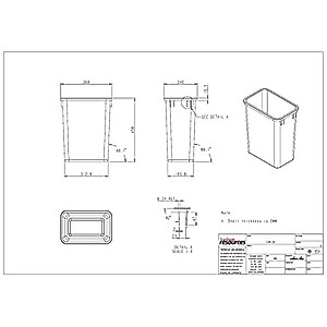 Hardware Resources Plastic Trash Can - Indoor Garbage Bin for Kitchen, Home, Office & Commercial Use - Large Waste Disposal Tub - Compatible with Pull-Outs & Frames - 35-Quart (8.75-Gallon) - White
