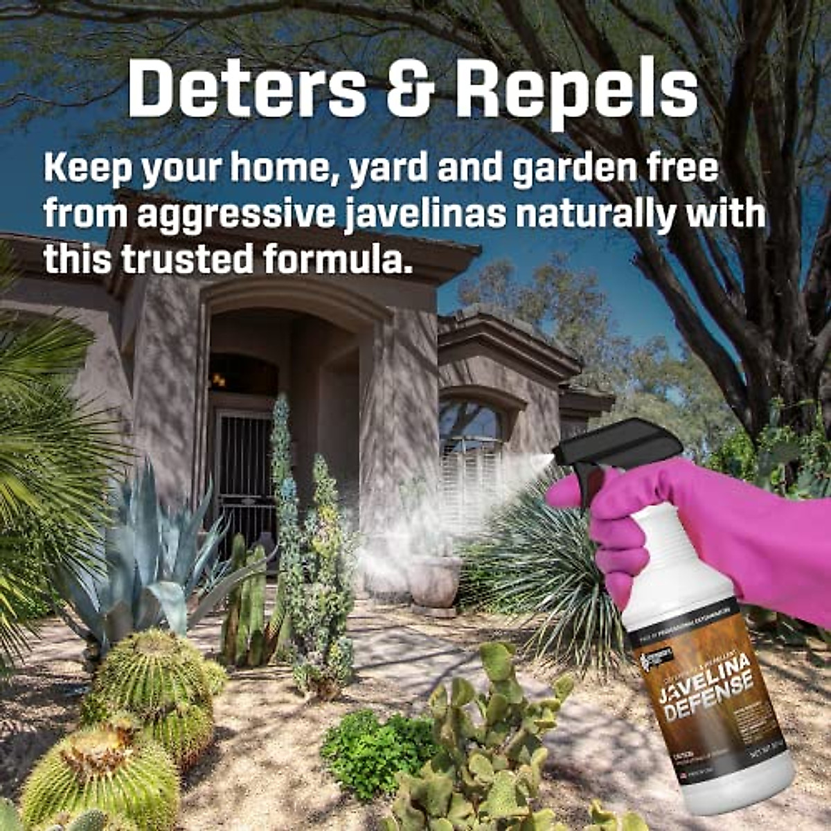 Exterminator’s Choice - Javelina Defense - 32 OZ - Natural, Non-Toxic Javelina Repellent - Quick and Easy Pest Control - Safe Around Kids and Pets