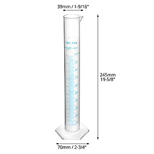 QWORK 100ml Polypropylene Plastic Beakers – Laboratory Test Beakers with Hexagonal Base, 20-Pack Transparent Measuring Cylinder Dual-Sided Measurement Lines, Science Projects & Home Use
