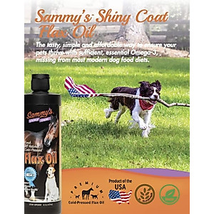 Sammy’s™ Shiny Coat Flaxseed Oil for Pets, Pure Flax Oil for Animals, Omega-3 Fatty Acids for Dogs, Flaxseed Oil Liquid Supplement for Skin and Coat, Flaxseed for Dogs, Cats, Other Pets - 16 oz