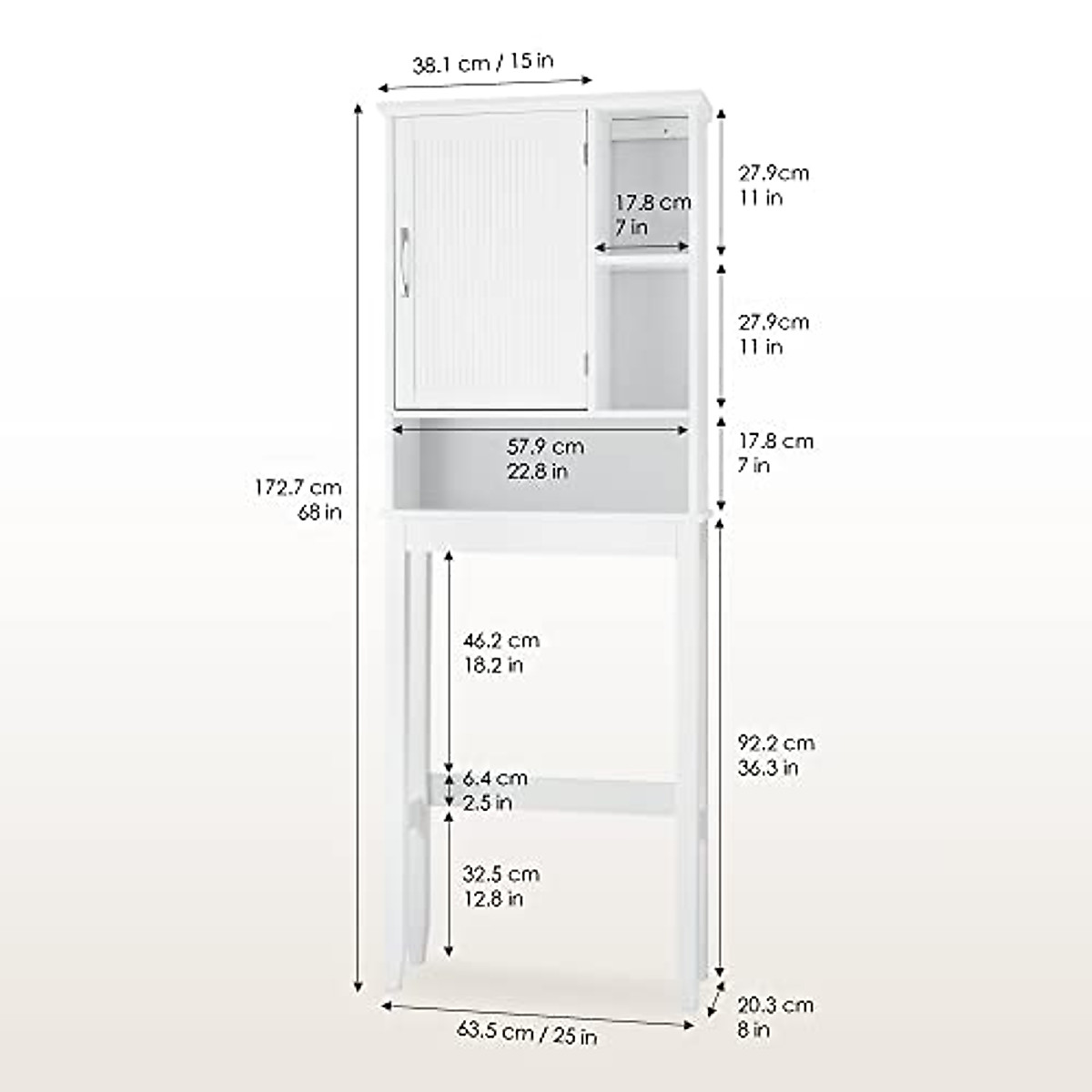 Teamson Home Newport Wooden Storage Cabinet, White Space Saver
