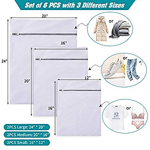 2PCS, Premium Fine Mesh Laundry Bags (1L+1M). To Prevent Wrinkling, Tweaking, Twine, Reduce Abrasion, Protect Delicates, Store and Pack Luggage. For Underwear, Bra, Pantyhose, Socks Machine Wash.