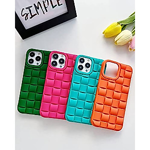 Ginkgonut Compatible with iPhone 14 Pro Case for Women/Girls, Cute 3D Laid Desgin Soft Silicone Shockproof Raised Bumper Corners Case for iPhone 14 Pro（Orange）