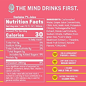 GYM WEED Athletic Focus Drink with KSM-66 Ashwagandha, Lion's Mane Mushroom, L-Theanine, 200mg Green Tea Caffeine with Natural Sweeteners Variety Pack of flavors, 12 Pack