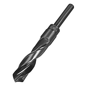 uxcell Reduced Shank Drill Bit 20mm Black Nitride Coated with 1/2 Inch Straight Shank, High Speed Steel HSS 9341 Twist Drill Bit for Stainless Steel Alloy Metal Plastic