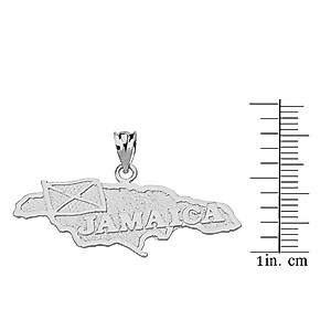 Jamaica Country Map Charm Pendant in Sterling Silver