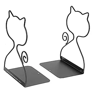 PLAFOPE 2pcs Metal Bookends Teenage Girl Books Metal Bookshelf File Book Stands Book Organizer Reading Book Stands Look at The Bookshelf Iron Metal Desktop Bookcase Desktop Book Holders