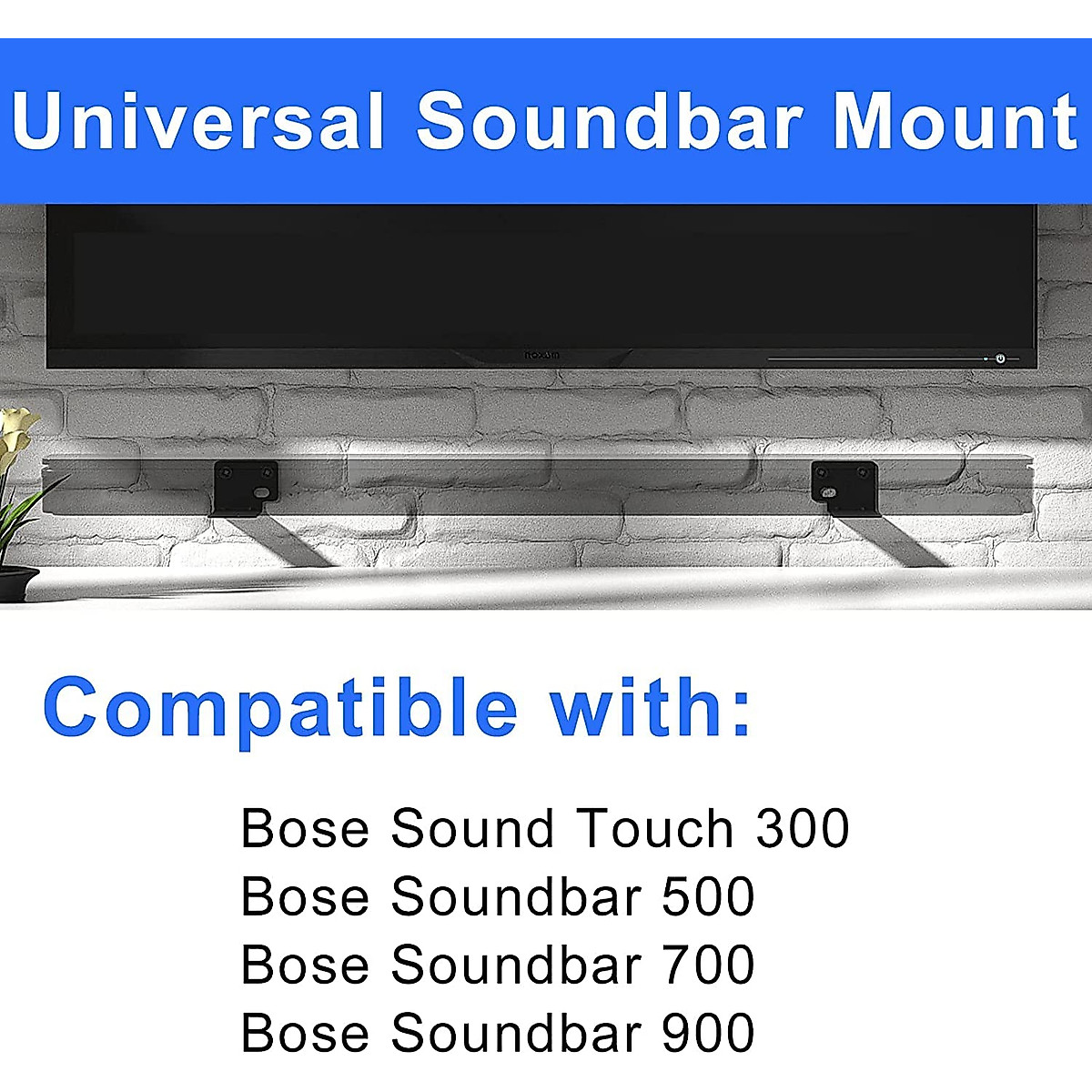 WFSZBP Black Wall Mount Bracket for Bose WB-300 Soundbar 300 500 700 850 900 Speaker