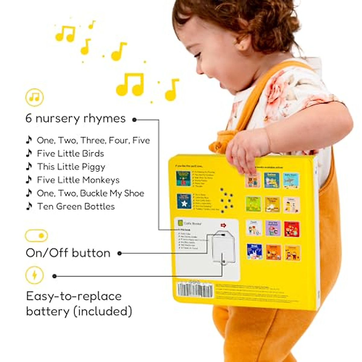 Cali's Books Patty Cake Nursery Rhyme Interactive Books for 1 Year Old - Perfect 1 Year Old Girl Gifts Sound Book for Toddlers 1-3 - Musical Book for Toddlers with 6 Favorite Songs