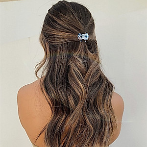 Carede Mini 1.2 inch Plastic No-Slip Grip Jaw Hair Clip,Floral Printed Small Acrylic Hair Claw Clips for Girls and Women,Pack of 12