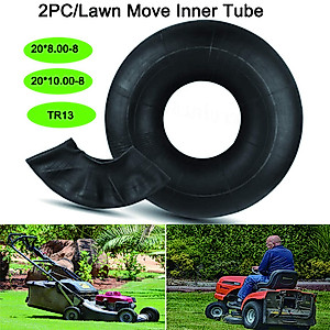 20x10-8,20x8-8,20x10.00-8,20x8.00-8 Premium Replacement Tire Inner Tubes(2 Packs)，for Riding Mower Lawn Tractor Snow Blower Golf Cart Garden Trailer,with TR13 Straight Valve Stem, by NAKAO