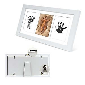 ASmileIndeep Baby Hand and Footprint Kit, New Born Baby Girls Gift, Registry, Baby Gifts, Newborn Keepsake Baby Handprint Kit, Baby Shower Gifts, Baby Milestone, Nursery Decor, Memories (White)