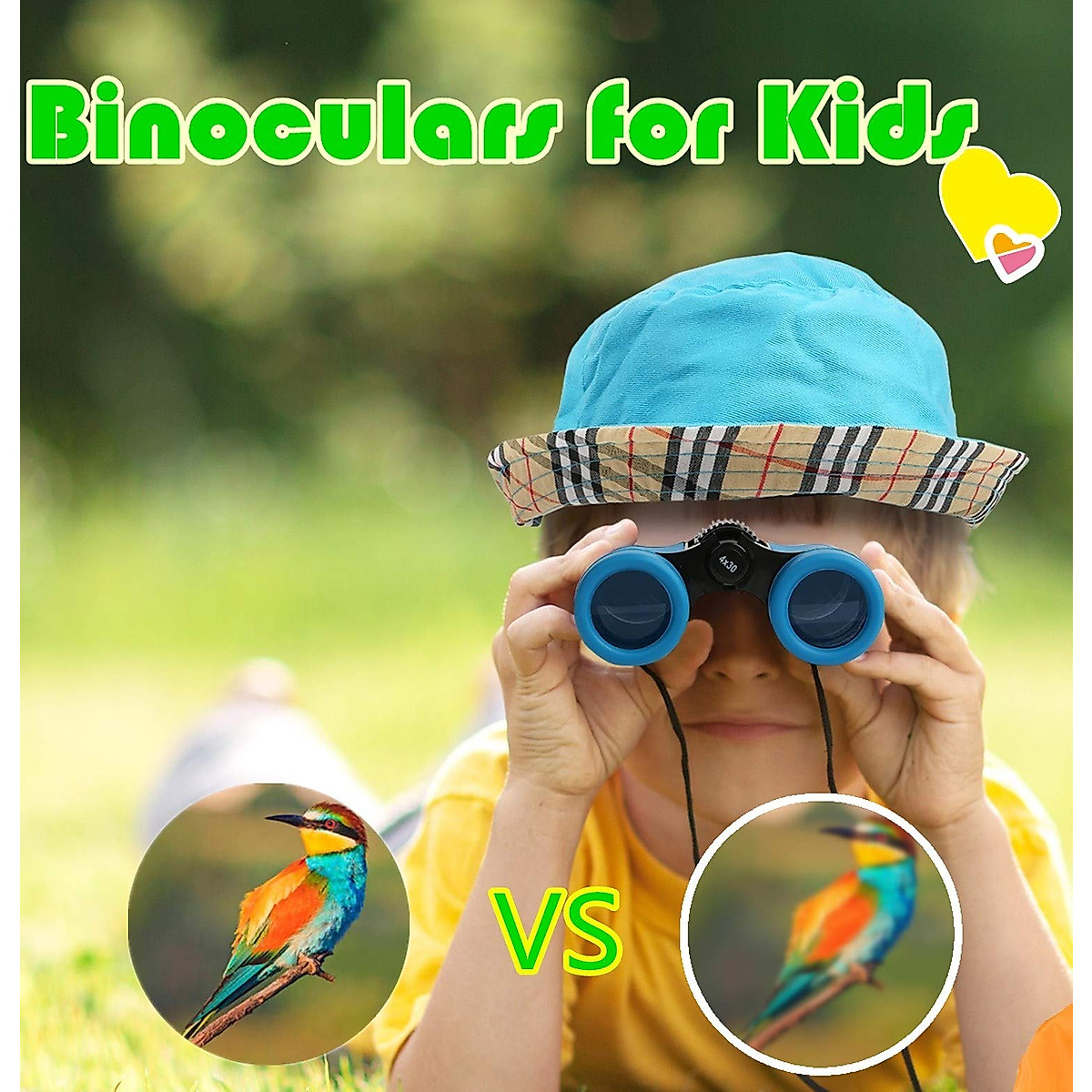 Scotamalone Kids Binoculars Shock Proof Toy Binoculars Set for Age 3-12 Years Old Boys Girls Bird Watching Educational Learning Hunting Hiking Birthday Presents