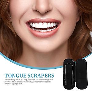 2 Sets Stainless Steel Scraper Medical Grade Reusable Cleaning Tool with Storage Case for Women Adults Kid Men (Black)