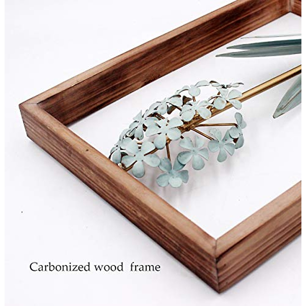 Funerom Metal Flower with Wood Frame Wall Decorations for Living Room(11.8×15.8 inchs)