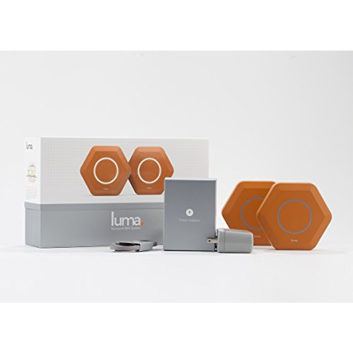 Luma Whole Home WiFi (2 Pack - Orange) - Replaces WiFi Extenders and Routers, Compatible with Alexa, Free Virus Blocking, Free Parental Controls, Gigabit Speed