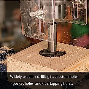 Kozelo Forstner Drill Bit - [54mm] Tungsten Carbide Auger Opener for Wood Furniture Hinge Woodworking Use, Round Shank, Black