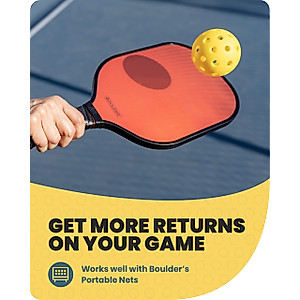 Boulder Pickleball Paddles - Carbon Fiber Paddle Set of 2 Racquets and 4 Balls - Complete Pickleball Set for Beginners and Experts