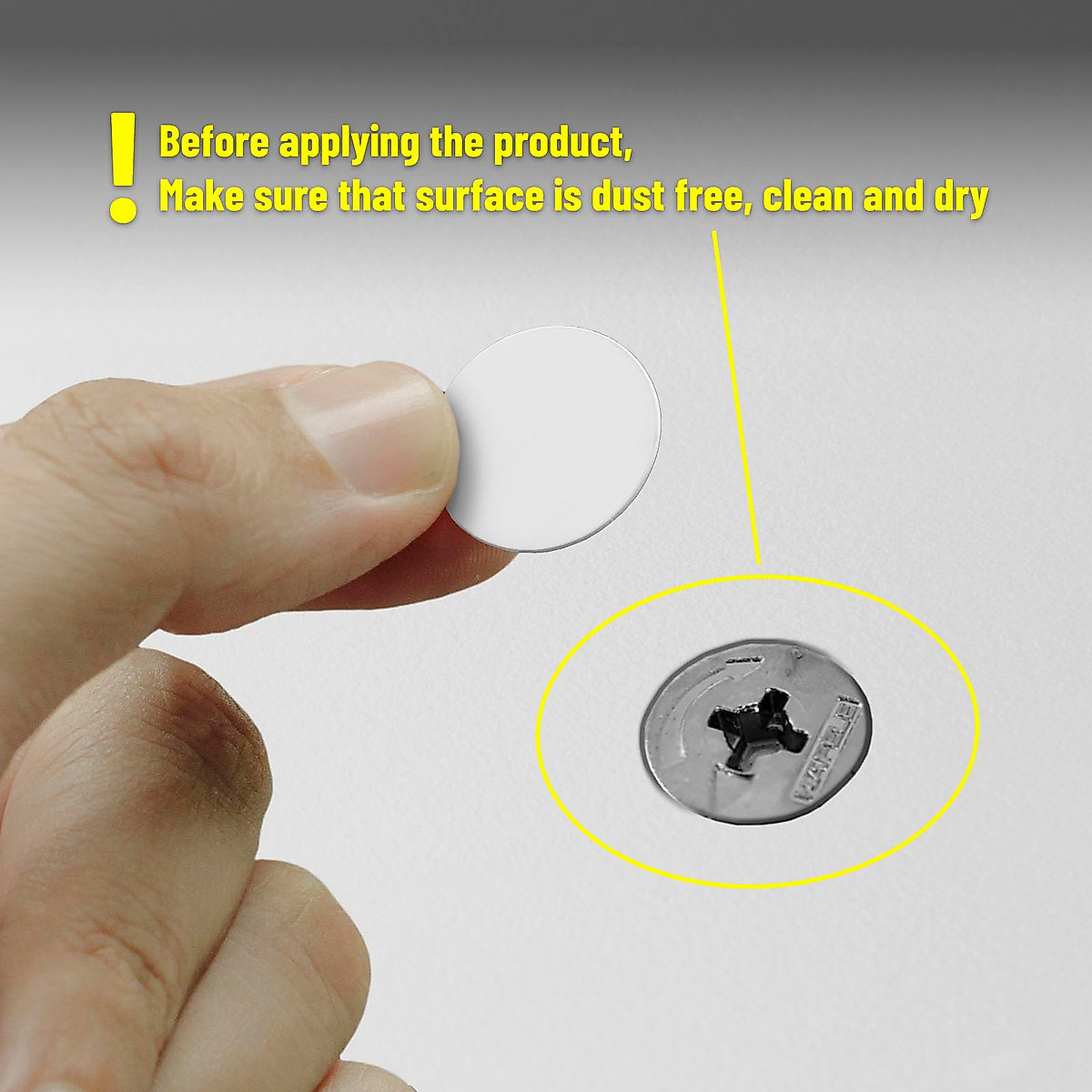 Furndiy 7/8" - 21mm 36 Pcs White Self-Adhesive Screw Cover Caps - Screw Hiding - Screw Hole Cover Caps - Nail Cover - Screw Hole Stickers - Based in USA