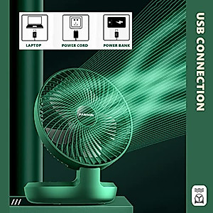 Chchmu USB Desk Fan Mini 8 Inch Foldable Desktop Table Fans 3 Speeds Personal Quiet Fan with Strong Airflow Portable Cooling Fan with Head Adjustable for Home Bedroom Office Table & Desktop, Green
