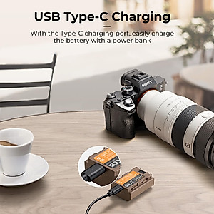 K&F Concept 2 Pack NP-FZ100 Battery, Replacement Battery with Type C Fast Charging for Sony A7iii A7Riii A7RIV A9 A6600 A6700 ZV-E1 FX3 FX30