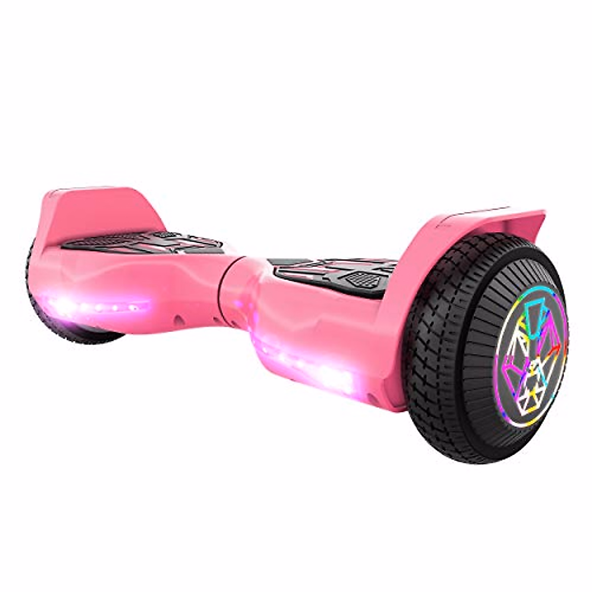 Swagtron Swagboard Twist 3 Self Balancing Hoverboard for Kids Multicolor LED Wheels and LiFePo Battery Technology, Pink