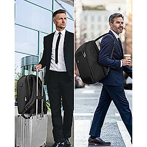 MATEIN Backpack for Travel, Waterproof Expandable Carry on Backpack for Men with USB Charging Port & Wet Bag, Extra Large TSA 17 Inch Laptop Backpack Business Work Computer Bag Flight Approved, Black