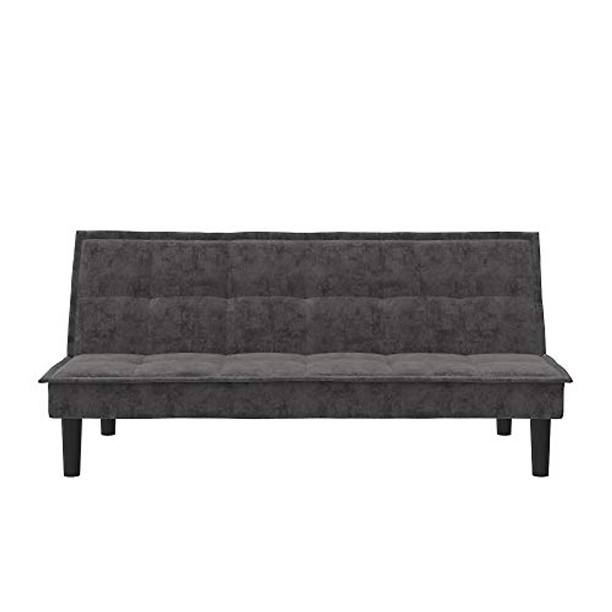 DHP Oscar Memory Foam, Full Size Armless Sofa Bed and Couch, Gray Futon,