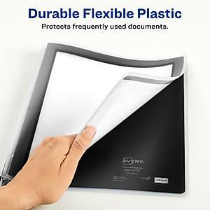 Avery Flexi-View 3 Ring Binder, 1/2 Inch Round Rings, 1 Navy Blue Binder (15766)