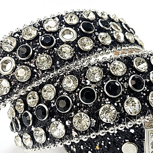Studded Rhinestone Belts Men Women Fashionable Sparkly Diamond Belt Shiny Crystals Inlaid Design Leather Diamond Belt, Shiny Belts Rhinestone Black Gold Silver Belt for Wedding Party Gifts