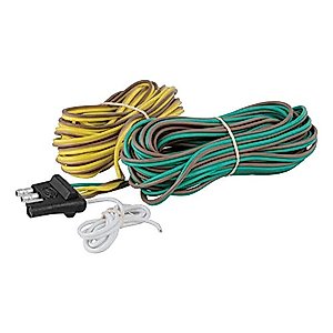 CURT 57220 4-Pin Flat Wiring Harness for Rewiring Trailer, Includes 20-Foot Wires