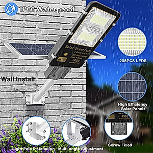 TFKK 1200W Solar Street Light Outdoor, 120000LM Light Sensor Solar Lights for Outside with Remote Control, IP66 Waterproof Dusk to Dawn Solar Security Flood Lights for Yard Garden Path Parking Lot