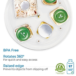 iDesign Linus Lazy Susan Turntable Spice Organizer Rack for Kitchen Pantry, Cabinet, Countertops - 14", White