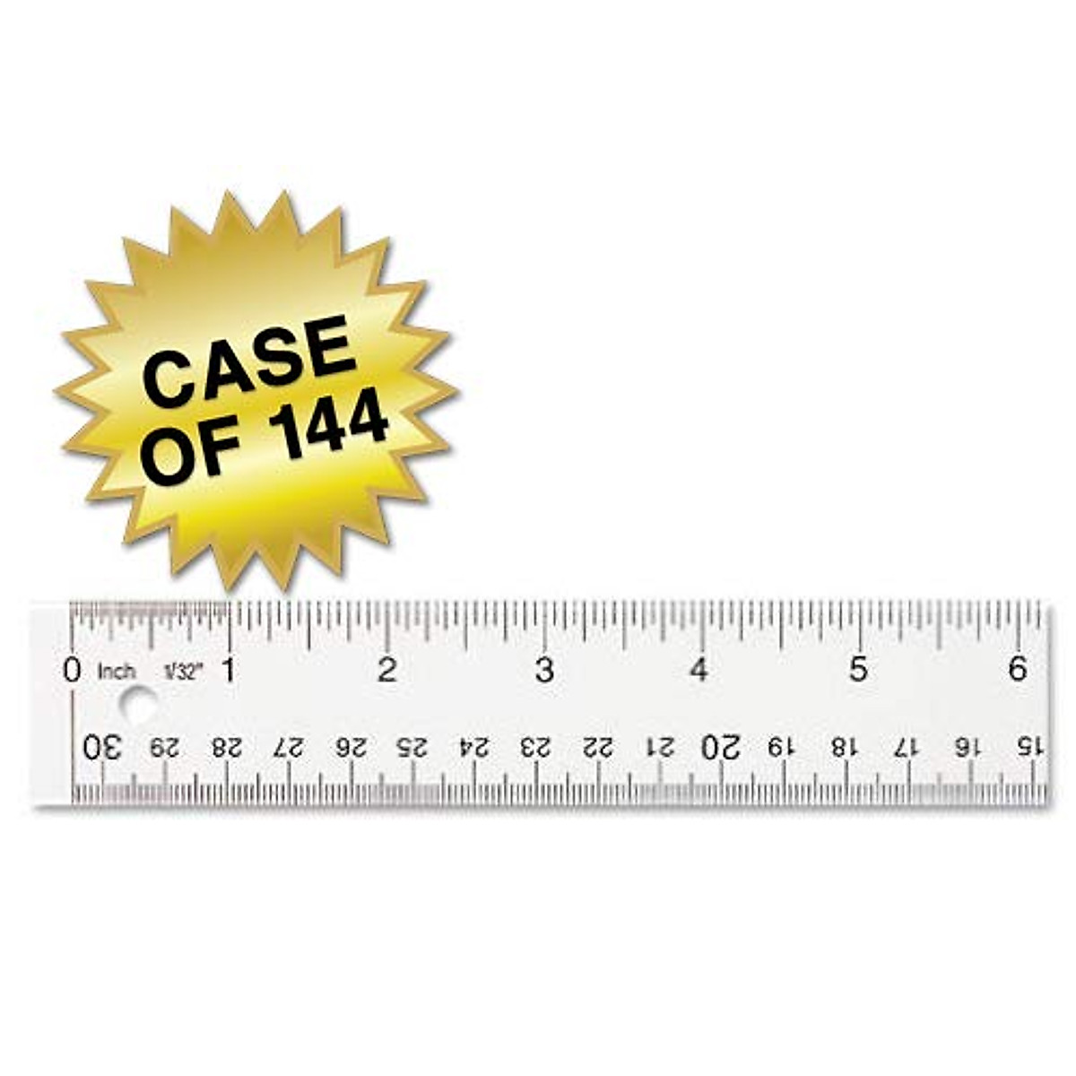 Westcott Clear Flexible 12" Acrylic Metric Ruler (500-10562), Case of 144