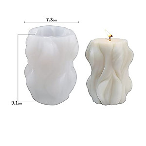 2 Pack Spiral Candle Mold Wave Candle Mold Pillar Candle Mold Wave Shape Sopa Mold 3D Flower Mold Silicone Mold for Resin Cake Mold Clay Soap Making Molds Candle Making Molds Craft Supplies