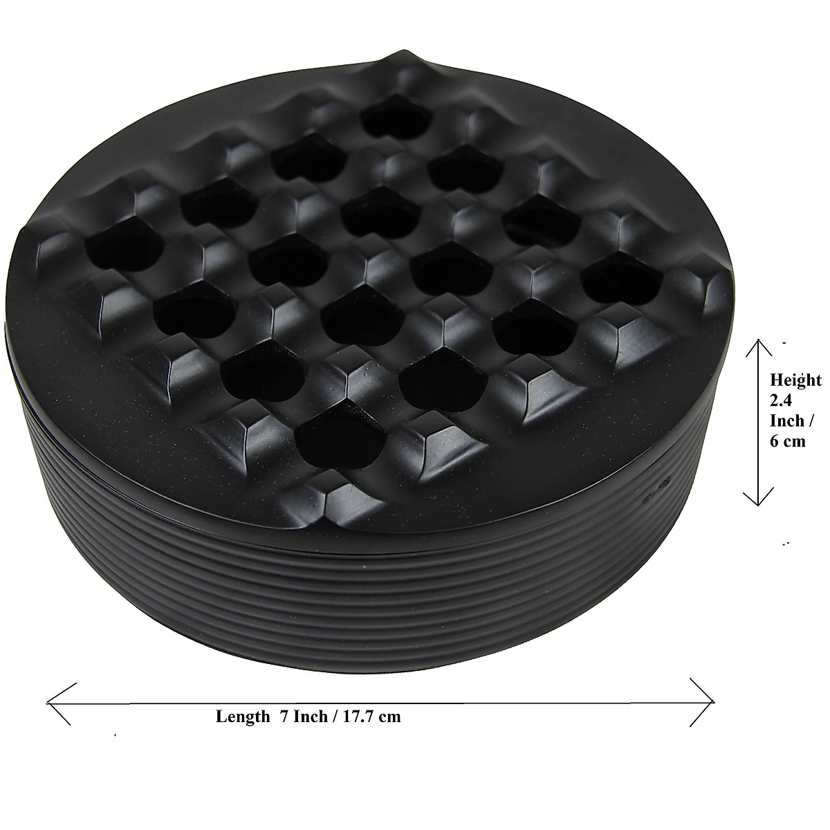 U.Like Relax Zone Aluminum Metal Cigar Ashtray with Lid For Men-Durable handcrafted 16 Holes Grid Design Ash Tray indoor and outdoor - Wind Resistant Round Cigars to Cigarillos, black (53)