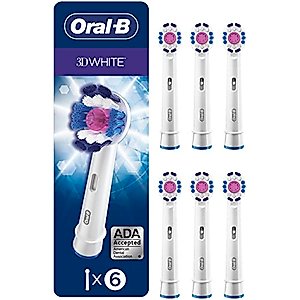 Oral-B 3D White Electric Toothbrush Replacement Brush Heads, 6 Count