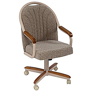 AW CO. Casual Dining Cushion Swivel and Tilt Rolling Caster Chair