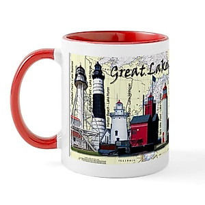 CafePress Great Lakes Lighthouses Mug Ceramic Coffee Mug, Tea Cup 11 oz